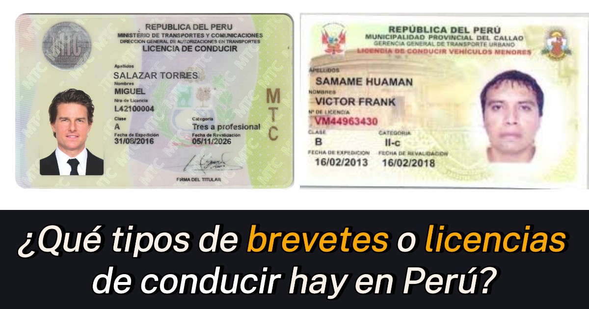 ¿Qué tipos de brevete o Licencias hay en Perú? - Empleos y Noticias